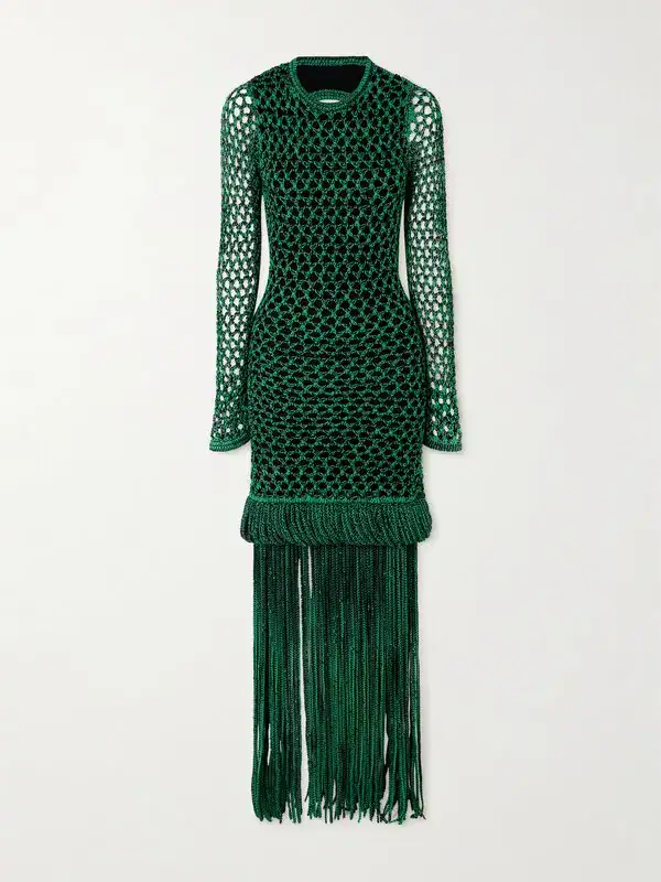 Diotima The Vanguard Medusa Crocheted Dress In Green - 40% Off |  Editorialist