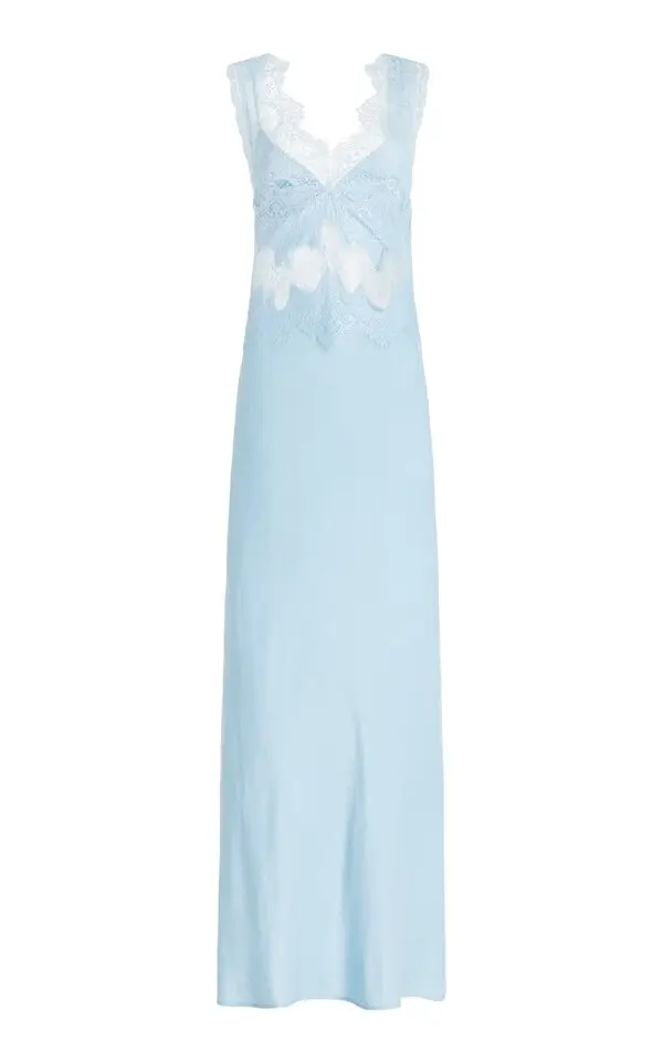 THIRD FORM Lace-trimmed Satin Midi Dress