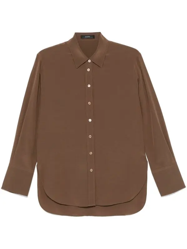 JOSEPH Crepe De Chine Blouse - Brown