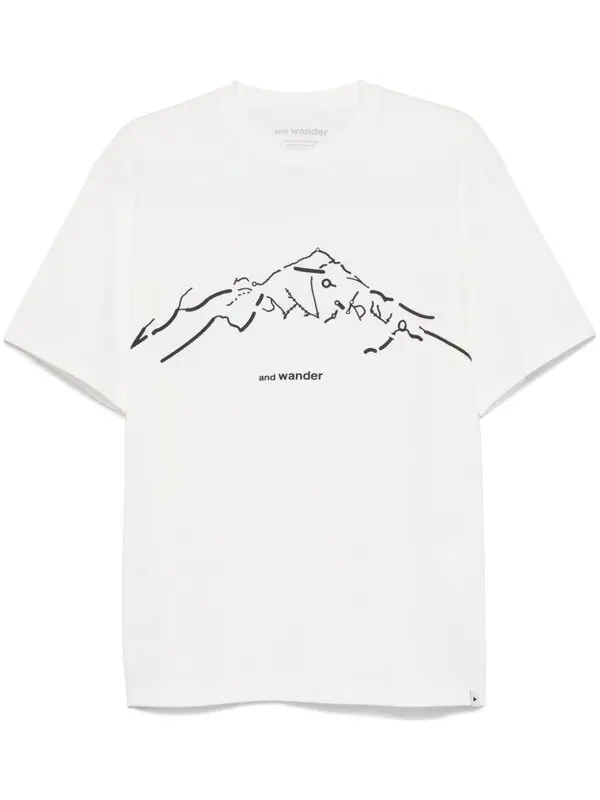 AND WANDER Abstract-print T-shirt
