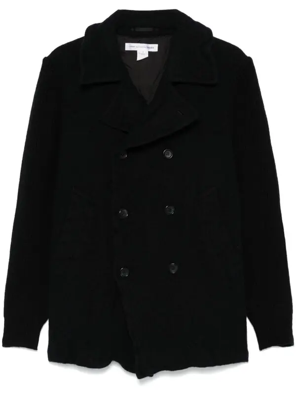Comme Des Garçons Ribbed-sleeve Pea Coat