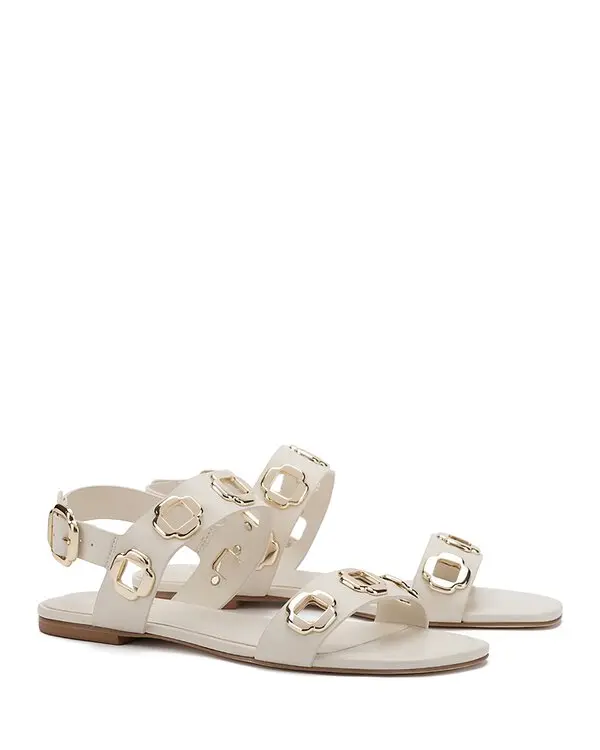 Larroude Milan Embellished Slingback Sandals - Ivory