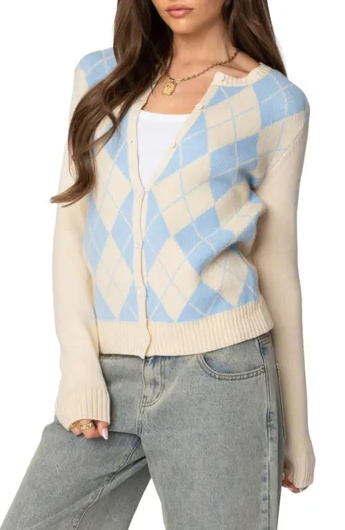 EDIKTED Maybelle Argyle Cardigan