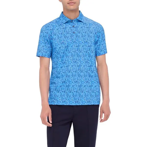 Bugatchi Victor Ooohcotton® Abstract Print Polo - Classic Blue