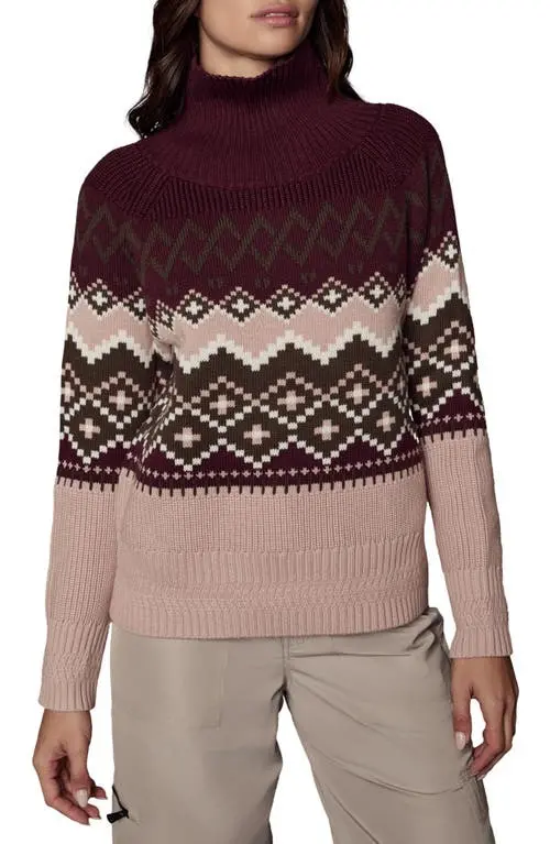 ALP N ROCK Leighton Fair Isle Turtleneck Sweater - Dark Cherry