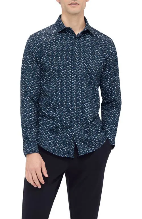 Bugatchi James Ooohcotton® Martini Print Button-up Shirt - Navy
