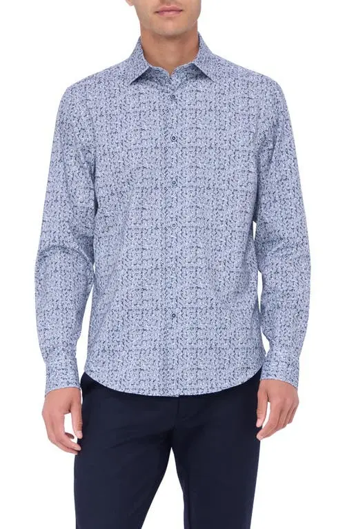Bugatchi James Ooohcotton® Medallion Print Button-up Shirt - Navy