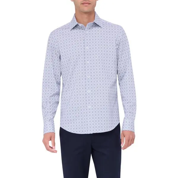 Bugatchi James Ooohcotton® Mandala Print Button-up Shirt - Navy