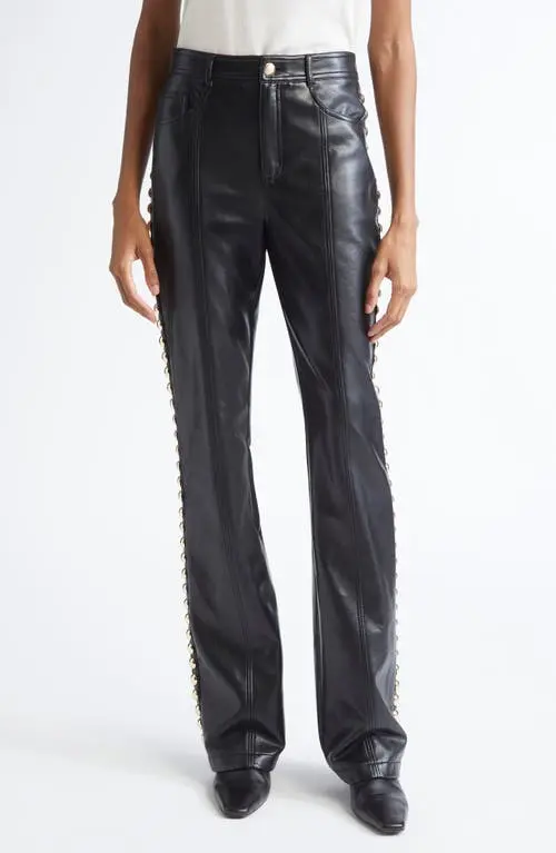 Cinq À Sept Shailene Faux Leather Pants - Black/gold
