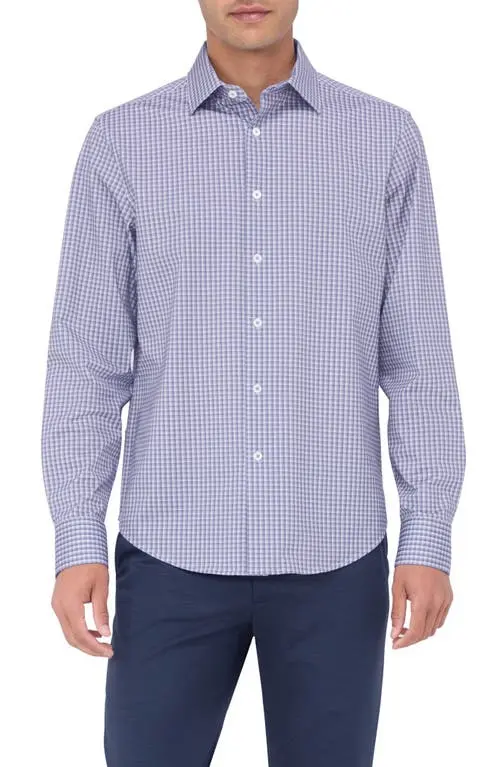 Bugatchi James Ooohcotton® Checker Button-up Shirt - Lilac
