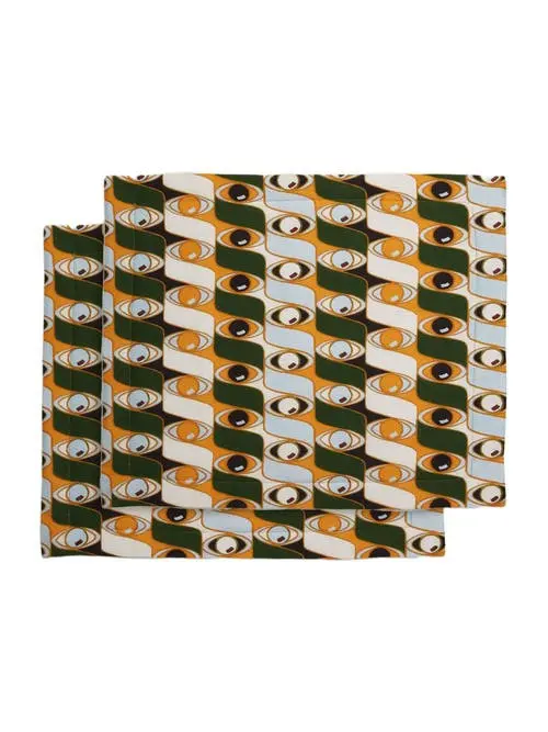 La DoubleJ Placemats Set Of 2 - Third Eye Yellow