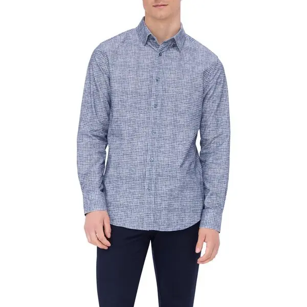 Bugatchi Karl Shaped Fit Plaid Cotton Button-up Shirt