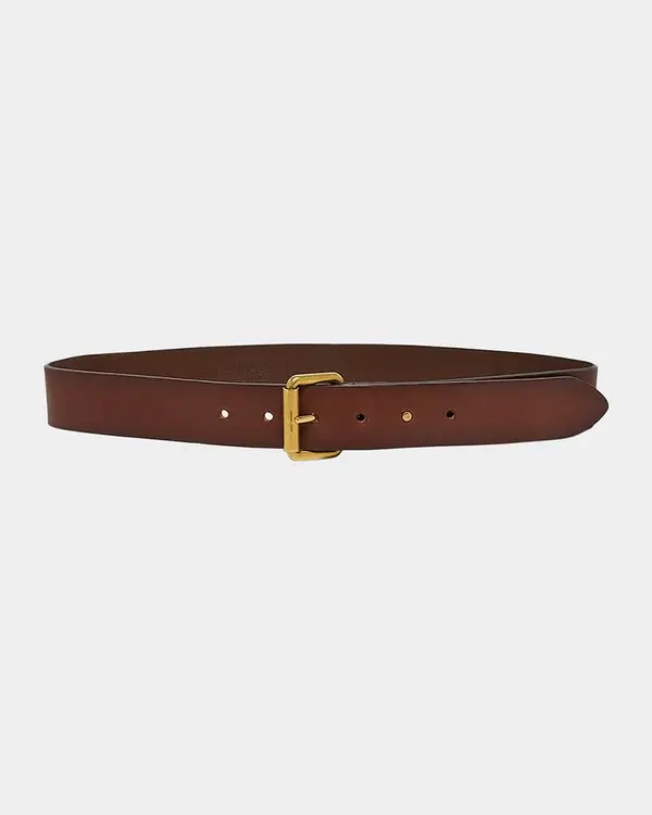 Saint Laurent Motorcycle Leather Belt - 2447 Dr Br Choco Br Choco