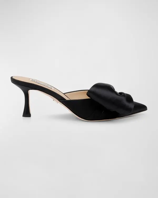 Badgley Mischka Alaya Silk Mule Pumps - Black