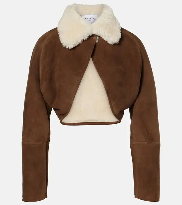 Alaïa Shearling-trimmed Suede Jacket