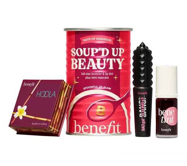 BENEFIT COSMETICS Soup'd Up Beauty Bronzer, Lip & Cheek T Int & Mascara