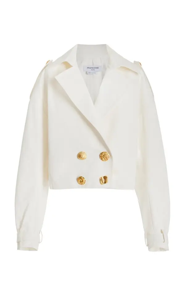 Françoise Cropped Cotton Gabardine Trench Coat