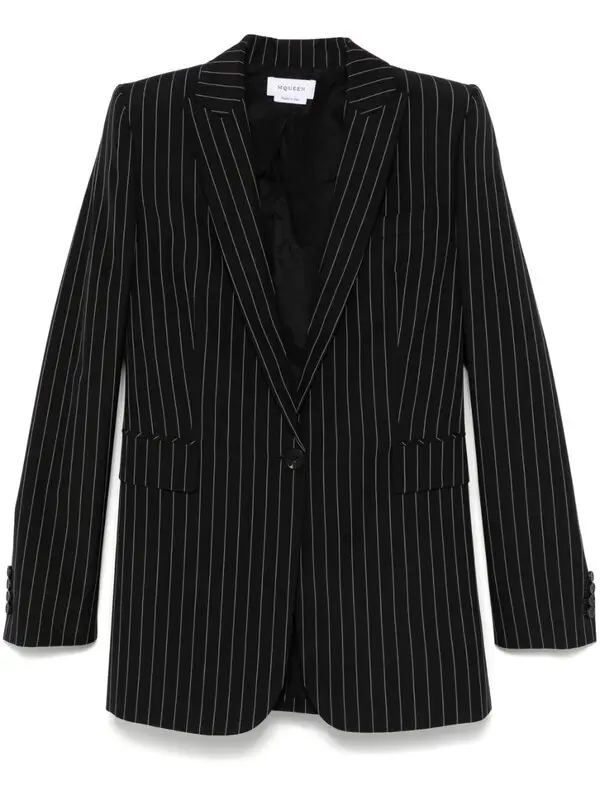 Alexander McQueen Striped Wool Blazer