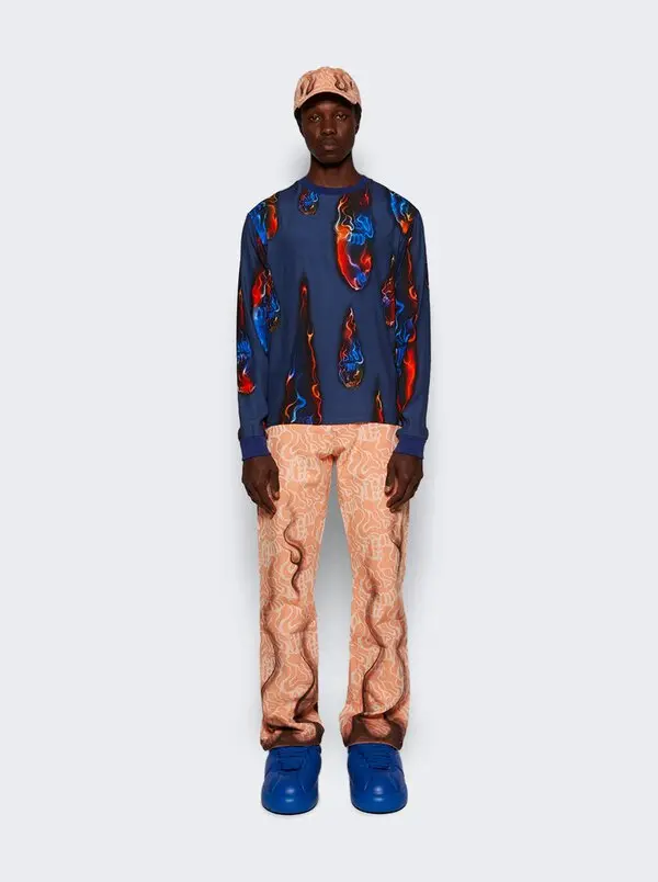 CASELLA MEYER Jacquard Flame Pants - Orange