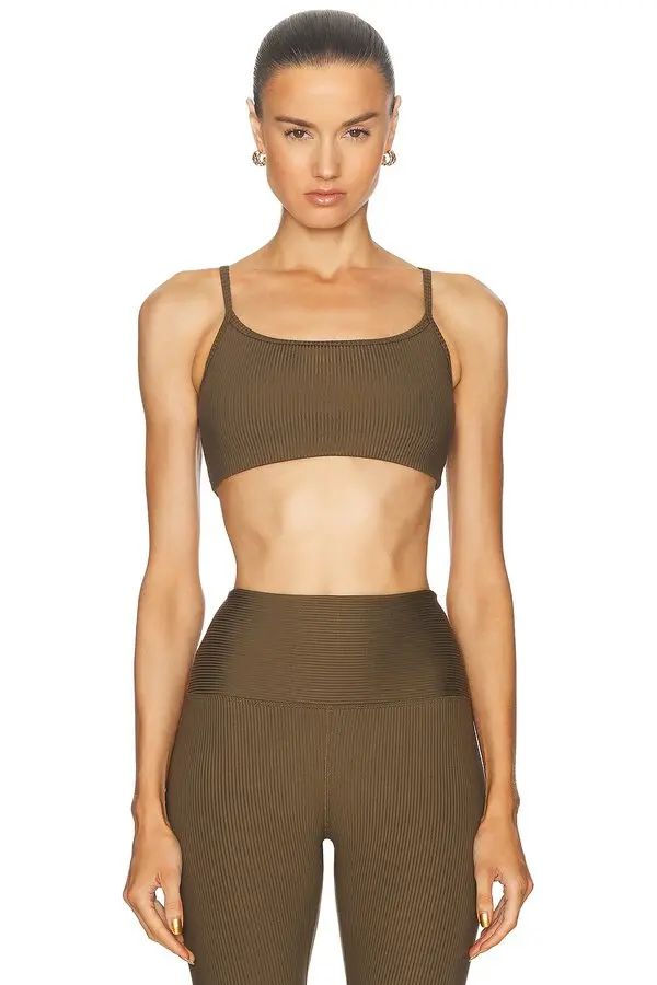 Year Of Ours Ribbed Bralette In Olive