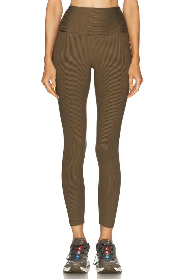 Year Of Ours Ribbed 7/8 Legging In Olive - Dark Olive