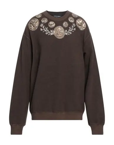 Dolce & Gabbana Sweatshirt Chocolate Size Cotton, Elastane