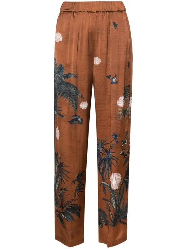 FORTE_FORTE Graphic-print Straight Trousers