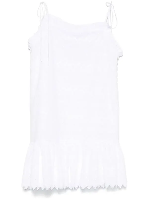 PNK Zigzag Pattern Mini Dress - White