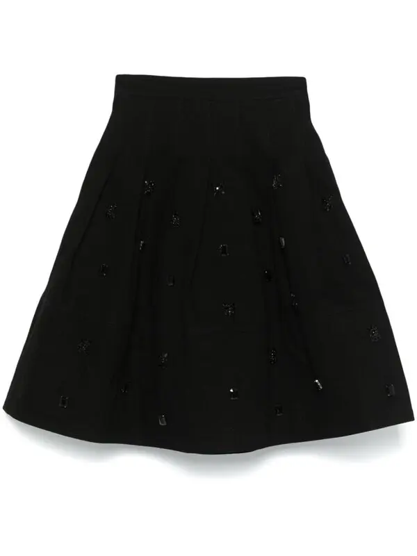 Huishan Zhang Crystal-Embellished Mini Skirt Black Editorialist