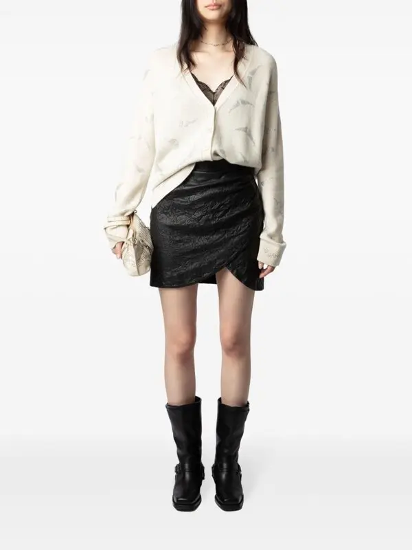 Zadig&Voltaire Mirka Strass Wings Cashmere Cardigan - Neutrals