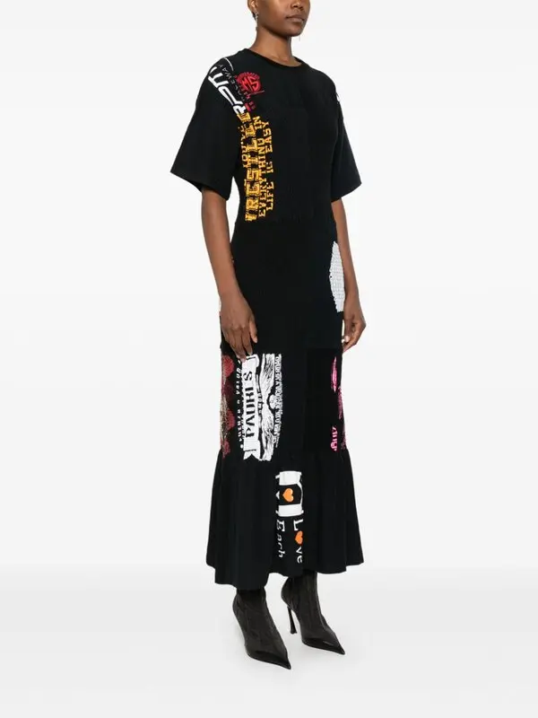 MARINE SERRE Shirred Midi Dress