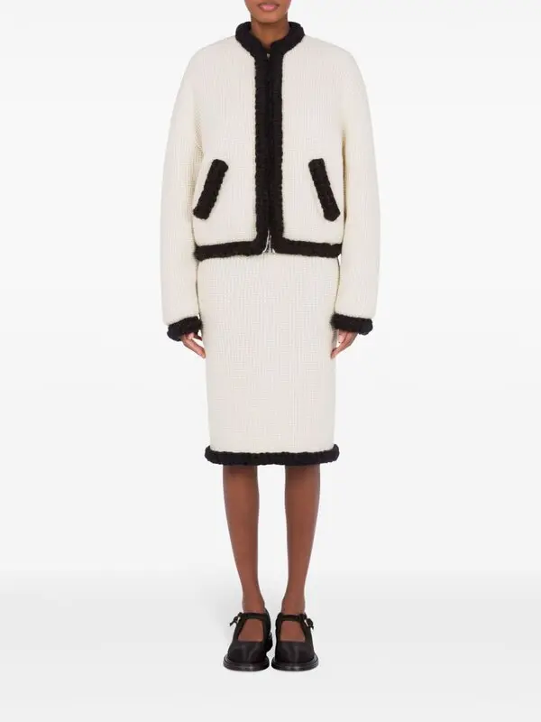 Moschino Waffle Knit Virgin Wool Blazer