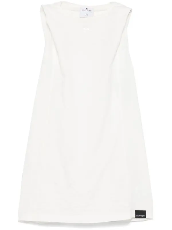 COURREGES Hooded Tank Top - White