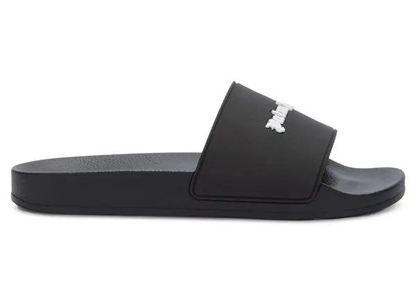 Palm Angels Classic Logo Pool Slides - Black/white