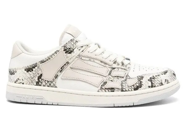 Amiri Skel Top Low Snake Sneakers - Alabaster