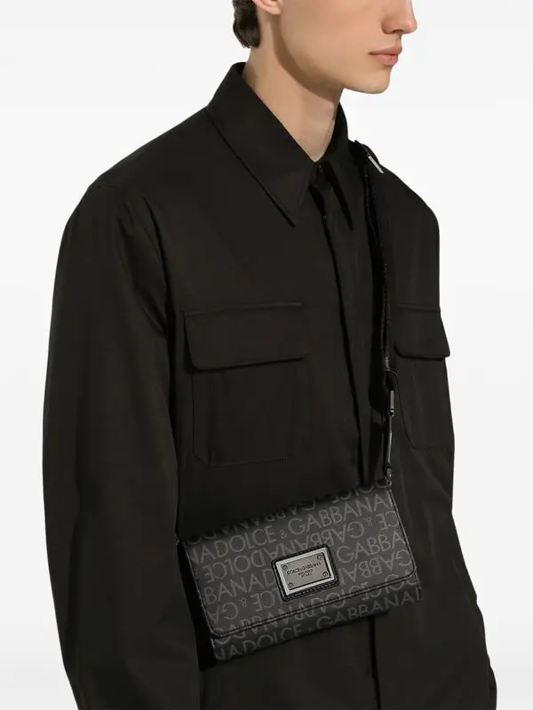 Dolce & Gabbana Jacquard Cross Body Bag - Black