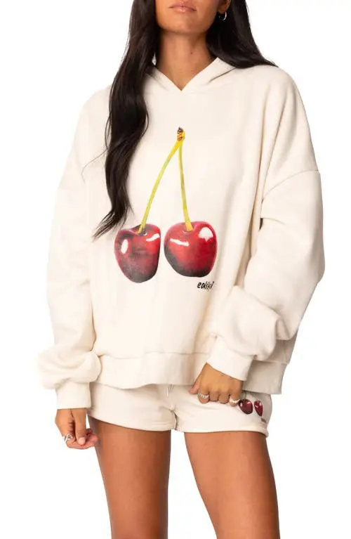 EDIKTED Mon Cheri Cotton Blend Hoodie - Cream