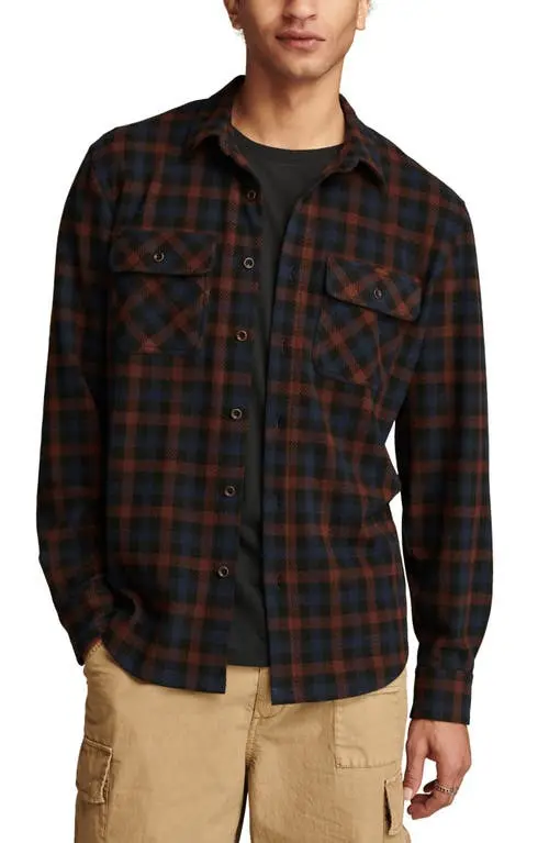 Lucky Brand Brushed Jersey Button-up Shirt - Blue Multi