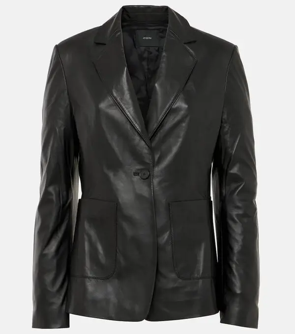 JOSEPH Leather Blazer - Black