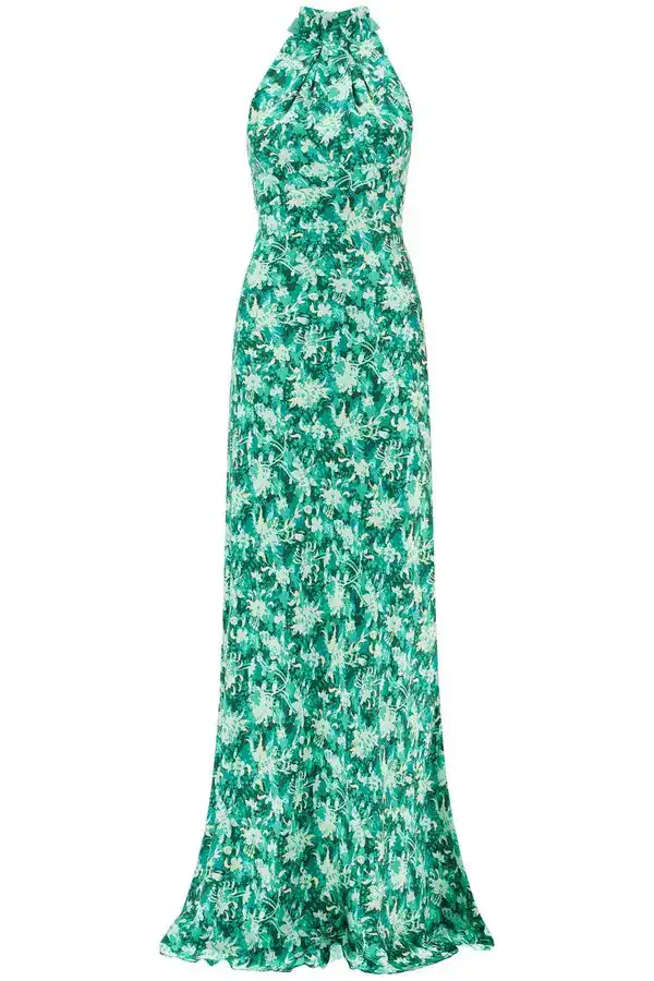 saloni michelle silk maxi dress Michelle Dress in Nerine Azure