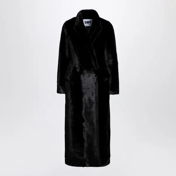 SWD BY S.W.O.R.D. Long Faux Fur Double-breasted Coat