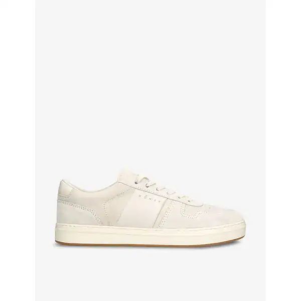Hogan Fascia Logo-Embossed Suede Low-Top Trainers White
