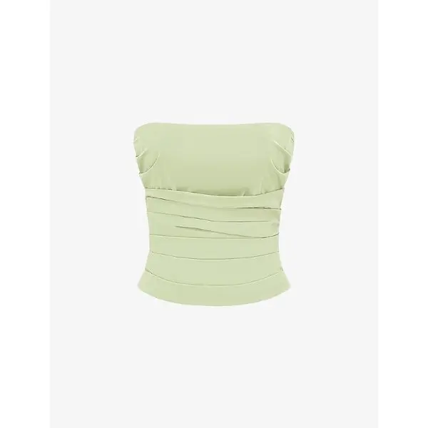 MISTRESS ROCKS Pleated Strapless Woven Corset Top