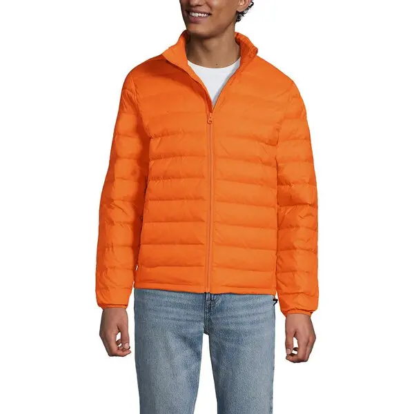 LANDS' END Wanderweight Ultralight Packable Down Jacket - Light Orange