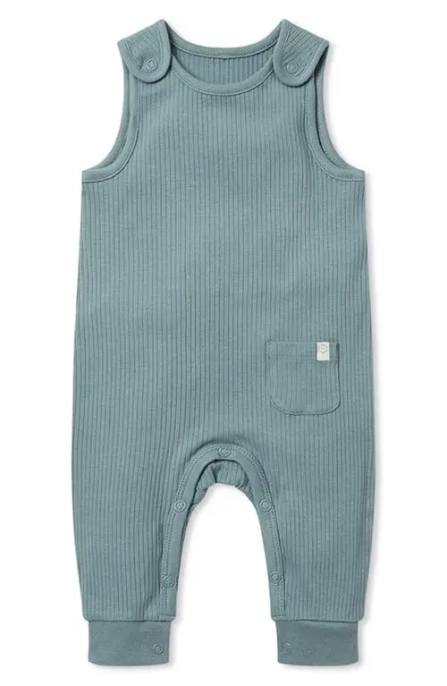 MORI Ribbed Fitted Overall Romper - Ribbed Sky