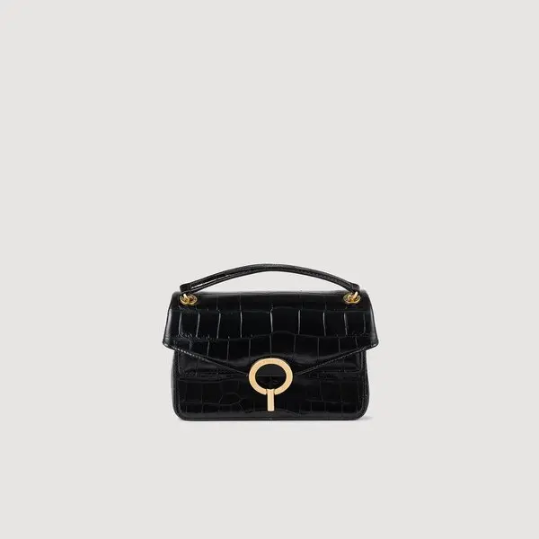 Sandro Mock Croc Leather Yza Bag