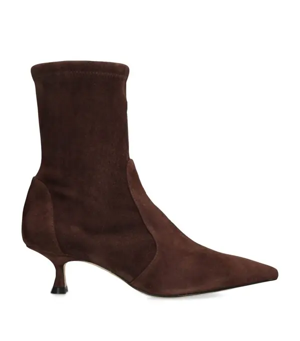 STUART WEITZMAN Naomi 50 Suede Ankle Boots - Brown
