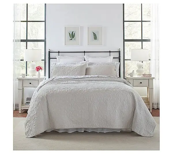Laura Ashley Felicity Grey Twin Quilt-sham Set