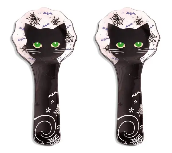 TEMP-TATIONS Seasonal Set Of 2 Figural Glass Spoon Rests