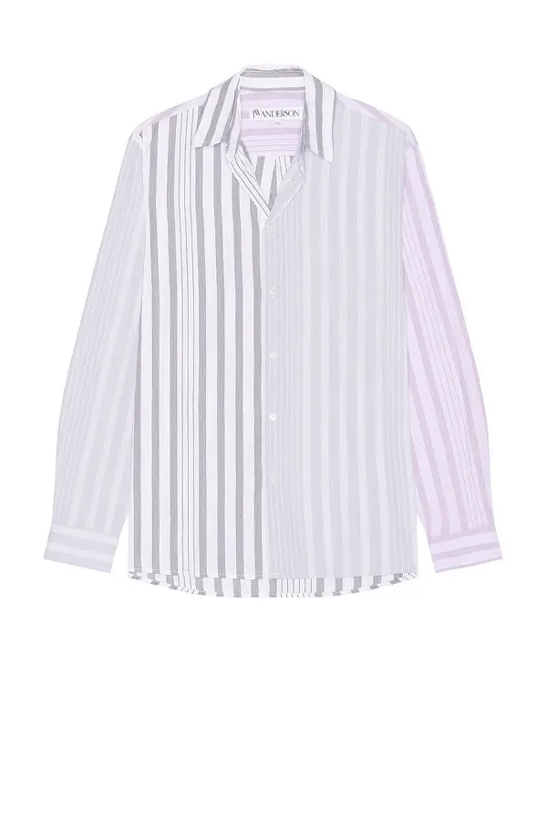 JW Anderson Stripe Patchwork Shirt In White